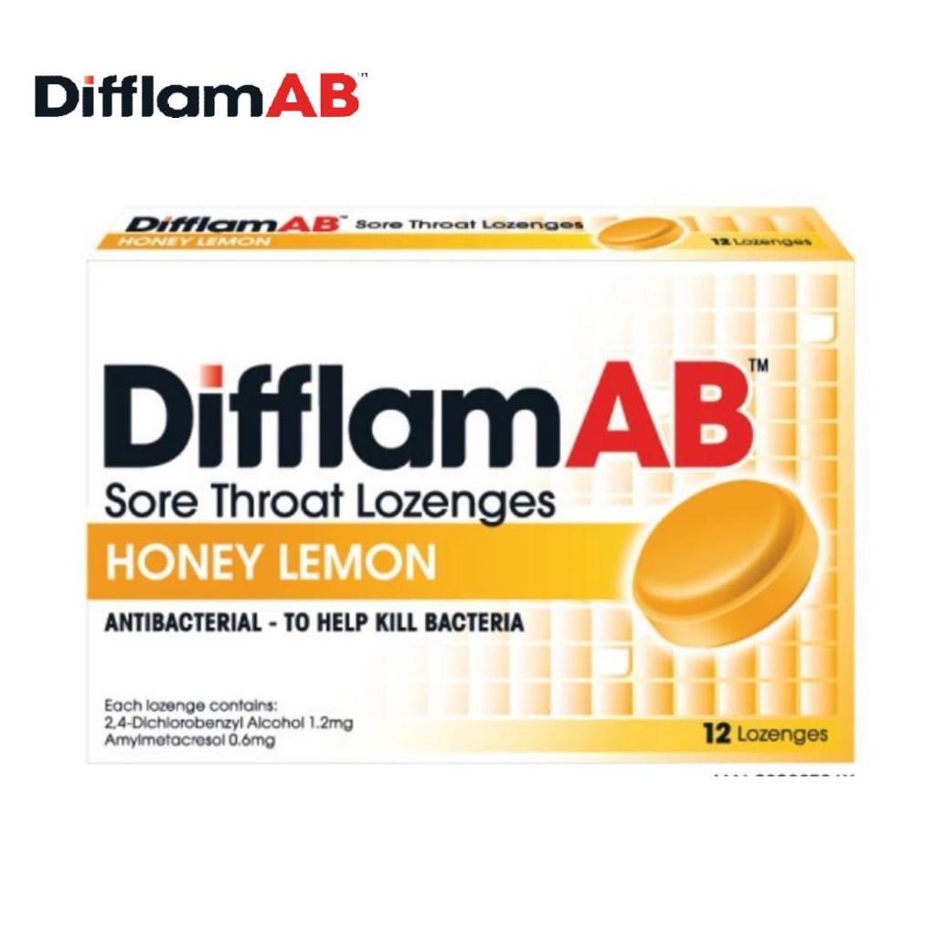 Difflam AB Sore Throat Lozenges 6's/Pack & 12's/Box ( Orange / Lemon ...