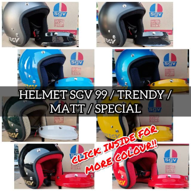 HELMET SGV MATT COLOUR ( BLACK / GREY / BLUE / MEROON ) | Shopee Malaysia
