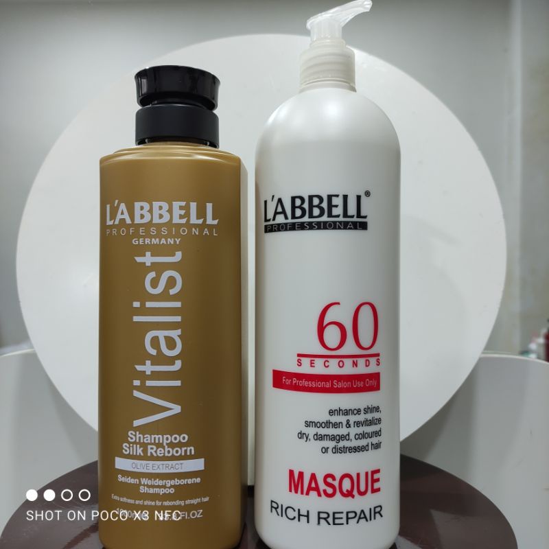 Labbell Vitalist Silk Reborn Shampoo, 60 seconds Rich Repair Masque Set ...