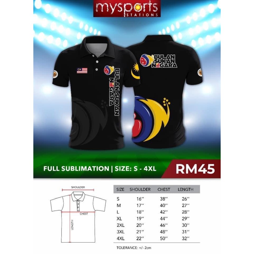BULAN SUKAN NEGARA Full Sublimation T-Shirt (Black) Ready Stock ...