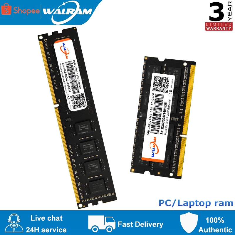 Walram RAM DIMM/SODIMM DDR3/DDR3L 1600/1333 MHz 240pin 1.5V /1.35V (4GB ...