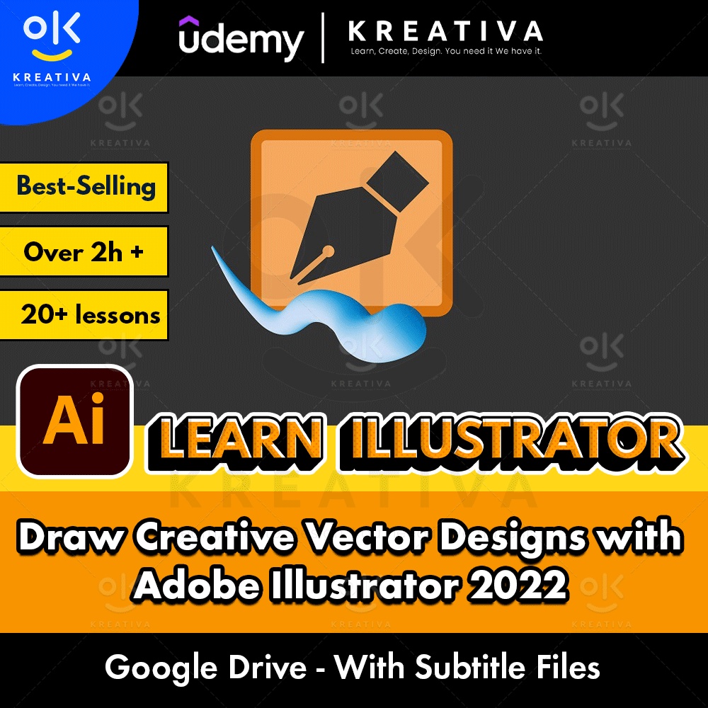 Video Course Draw Creative Vector Designs With Adobe Illustrator 2022 Learn Illustrator Course 