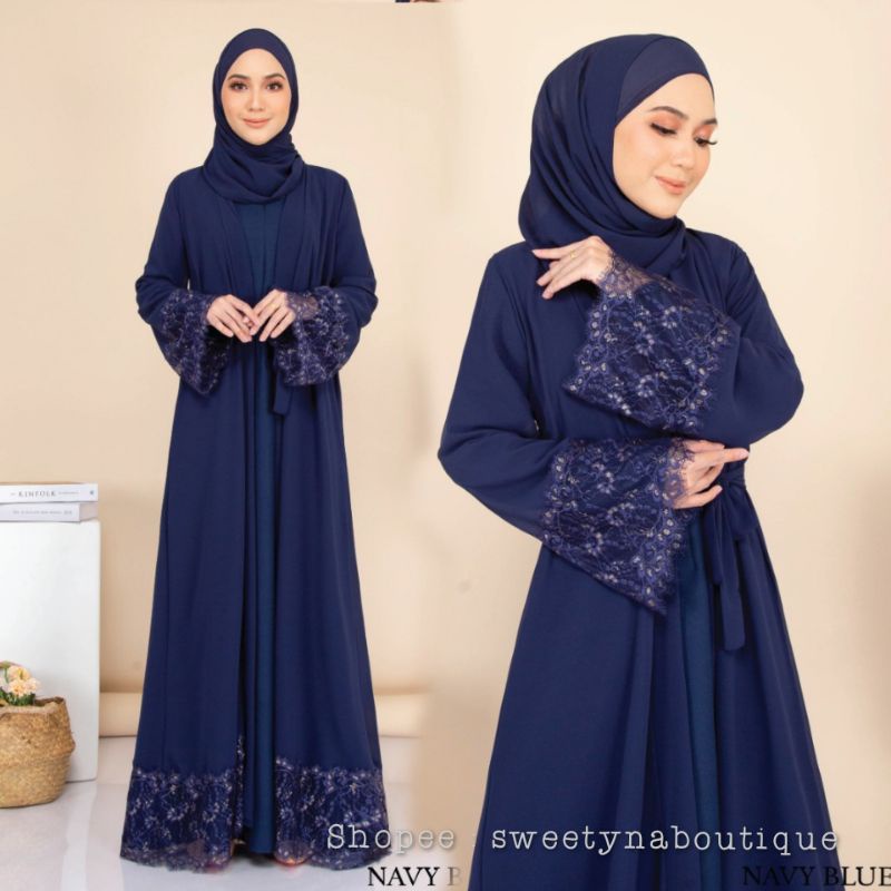 🔥HOT SALE🔥ABAYA EXCLUSIVE SET - CARDIGAN LACE LABUH WITH JUBAH NURSING ...