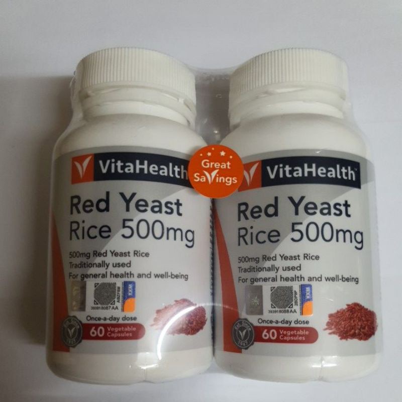 Vitahealth Red Yeast Rice 500mg 2x60s (Expiry Date:06/2025) | Shopee ...