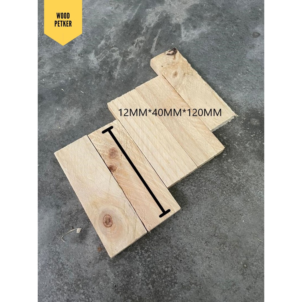 【Ready Stock】 10pcs - 12mm thickness Pine wood long 120mm/ seni papan ...