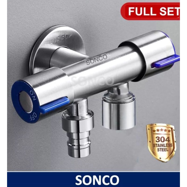 SONCO Original SUS 304 Stainless Steel BIB Two Way Stop Angle Valve ...