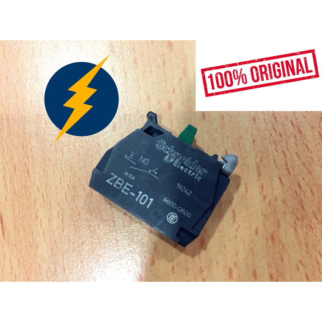 Schneider ZBE101 Single contact block for head Ø22 1NO silver alloy ...