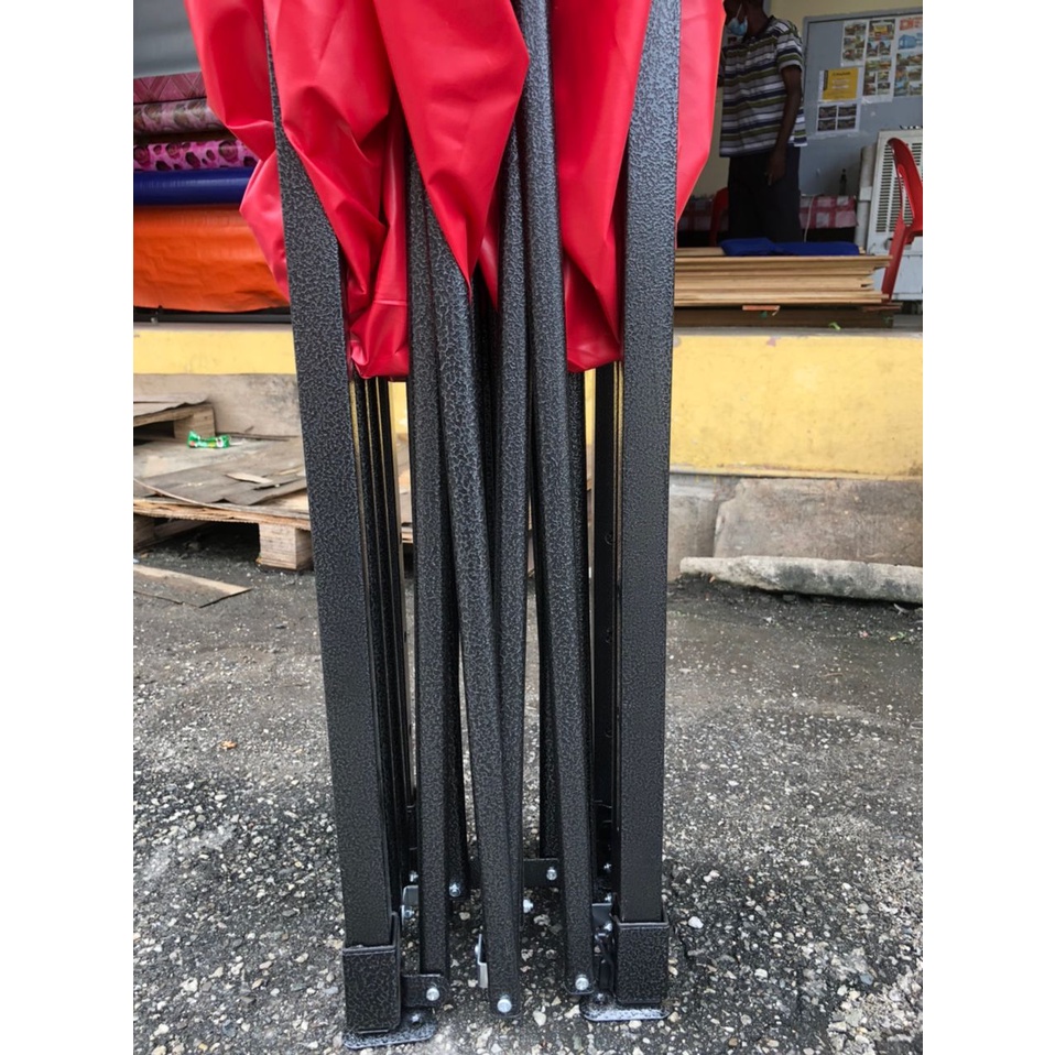 KHEMAH 10 FT X10 FT /3Mx3M PASAR TANI HIJAU/OREN BERLOGO BESI BULAT DAN ...