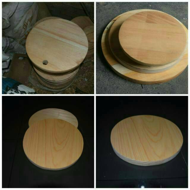 KAYU Wooden Cutting Board 18cm Round Pine Wood Smooth Elegant Round ...