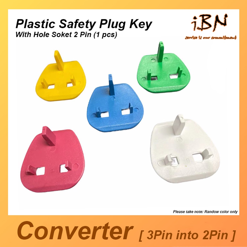 Plastic Safety Plug Key With Hole Soket 2 Pin (1 pcs) | Shopee Malaysia