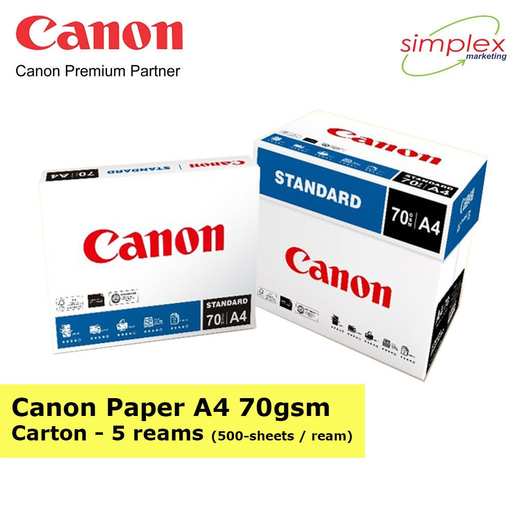 Canon Standard Paper - A4 (70gsm) 5 reams/ctn | Shopee Malaysia