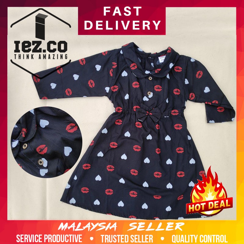 Gaun Cotton Kanak-Kanak (Design Mouth) | Shopee Malaysia