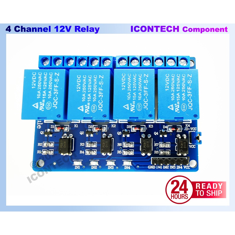 Relay Module 1 Channel 2 Channel 4 Channel with Optocoupler 5V 12V ...
