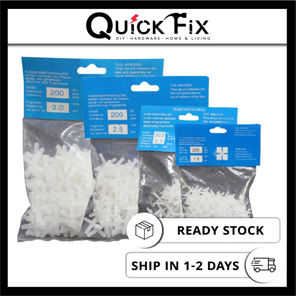 QuickFix Mosaic Tile Spacer PVC 1.5mm 2mm 2.5mm 3mm 200PCS Per Pack ...