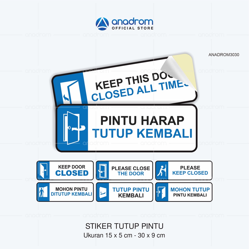BACK DOOR CLOSE STICKER | Keep Door Closed Sign | Anadrom 3030 | Shopee ...