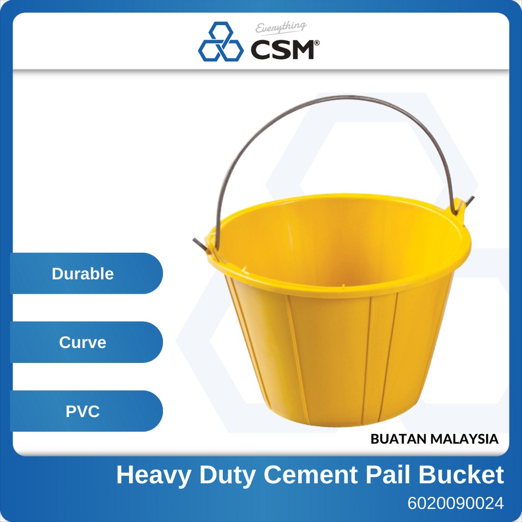 CSM Heavy Duty Cement Pail PVC Handle Yellow Blue Tong Simen Baldi ...
