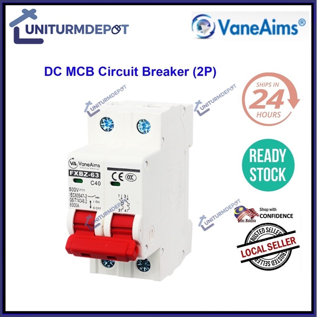 2Pole 2P DC MCB Circuit Breaker For Solar PV System Photovoltaic Cell ...
