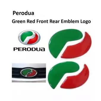 PERODUA EMBLEM LOGO STICKER GREEN AND RED (FRONT AND REAR) | Shopee ...