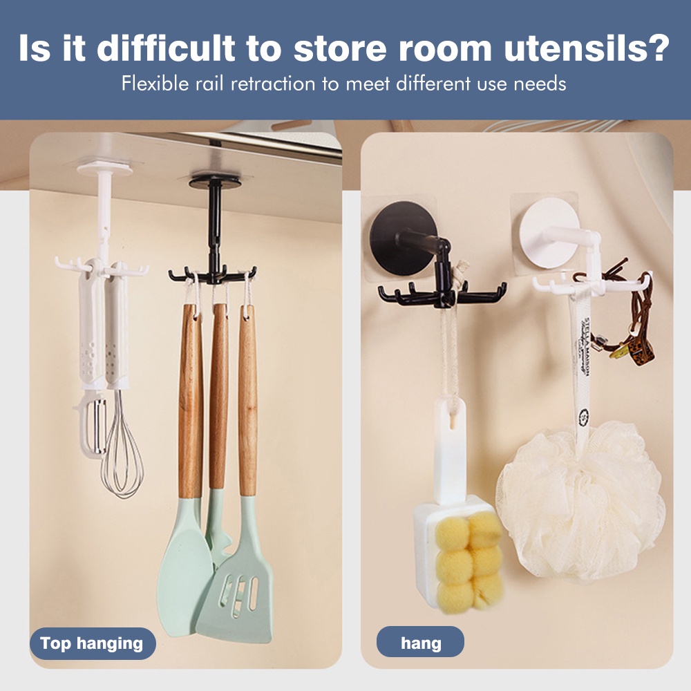 360 Degree Rotating Folding Hook Self-Adhesive 180 Degrees Vertical ...