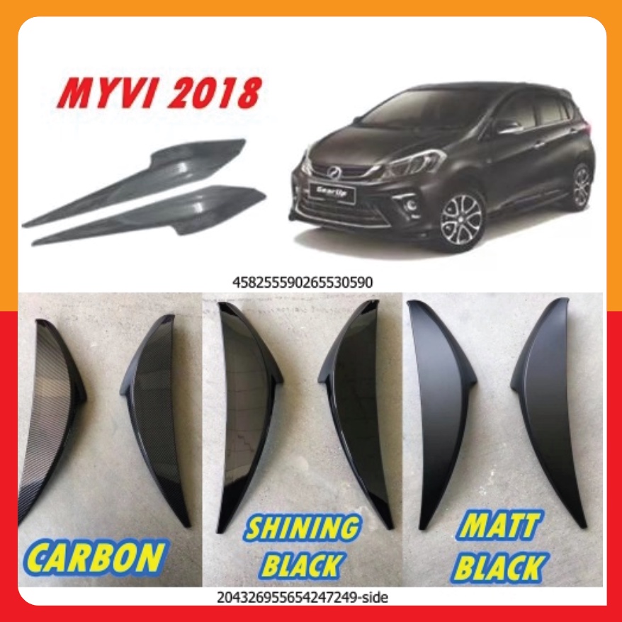 Perodua Myvi 2018 MG3 Headlamp Lid Cover Eyebrow Eyelid Lip - Carbon ...