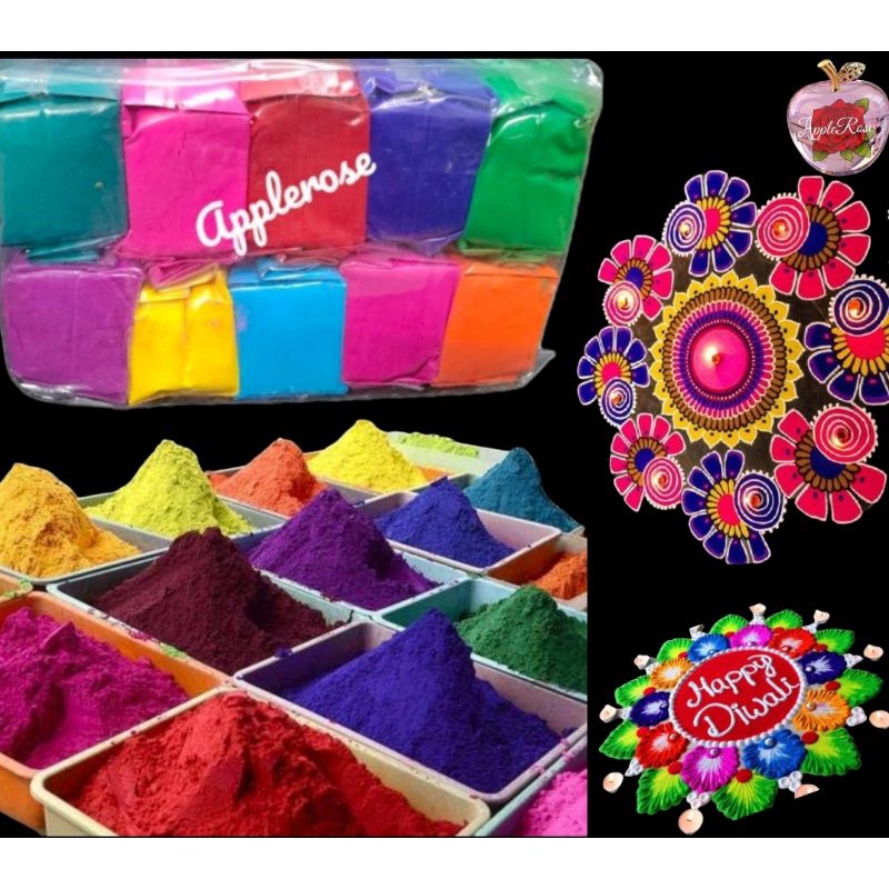 colours kolam rice /10 colours kolam powder500g/rangoli powder/Holi ...