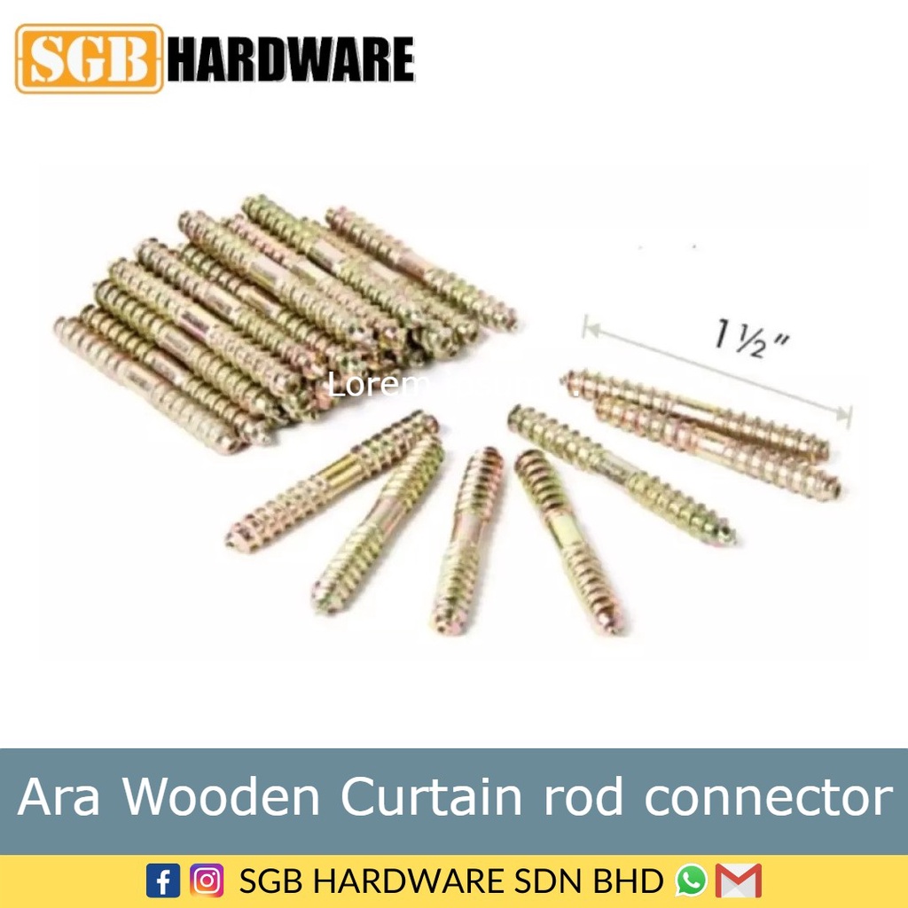 Ara Wooden Curtain rod connector / Ara Wooden Curtain Rod Joint Screw ...
