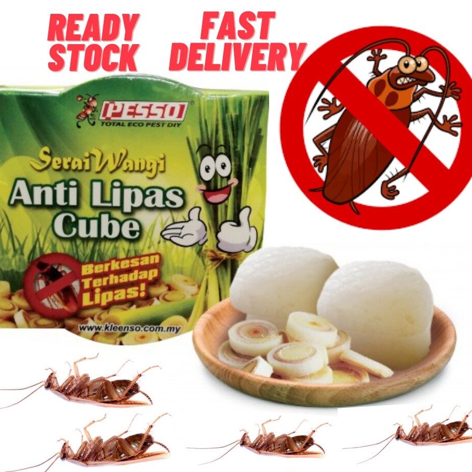 PESSO Anti Lipas Cube Natural Lemongrass Serai Wangi Penhalau Lipas ...