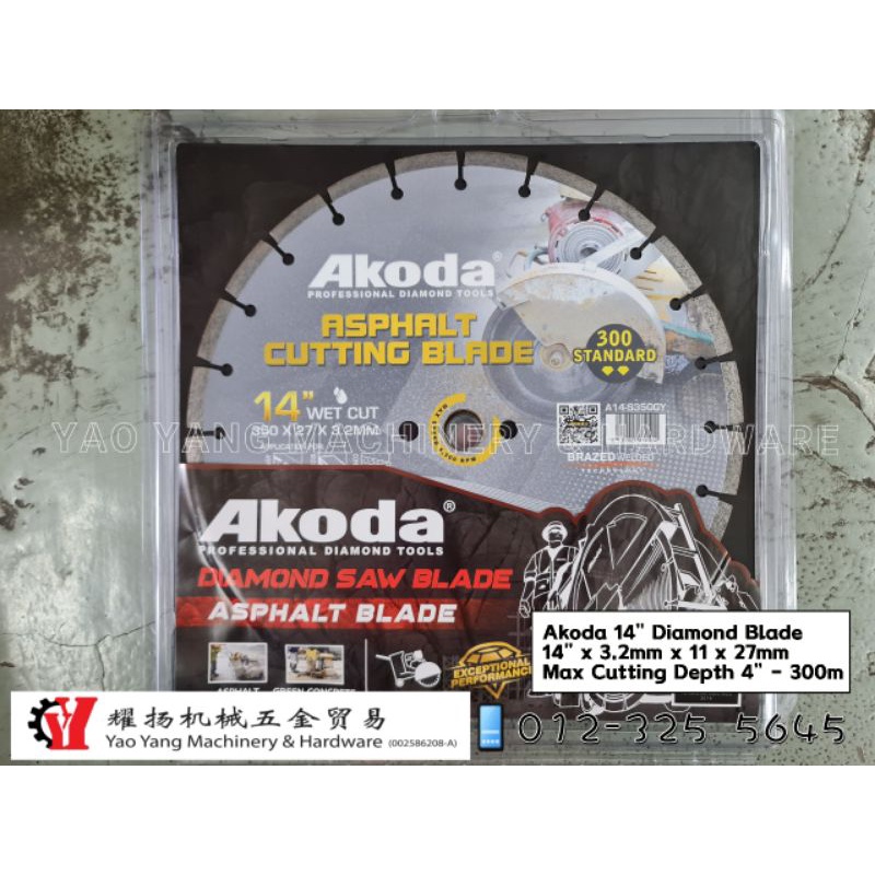 Akoda 14" Asphalt Cutting Blade (14" Diamond Blade) | Shopee Malaysia