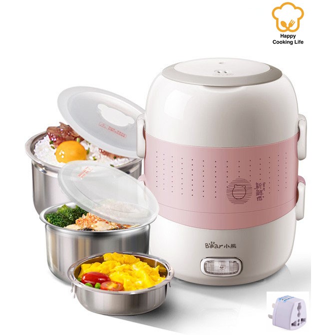 ☀️💥【HOT】Bear 3 tier Non Digital Electric Lunch Box| Rice cooker|Travel ...