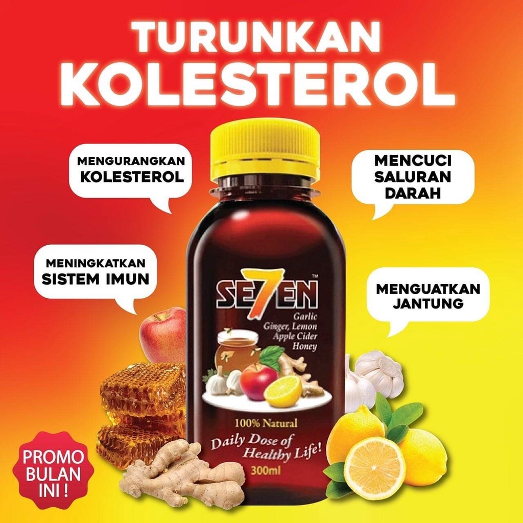 PROMOSI Jus Kolestrol /Cholestrol JUS SE7EN (3 Btl) Stabil Tekanan Darah, Cuci Salur Darah ...