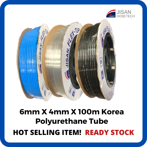 KOREA JISAN 6mm x 4mm x 100m (Roll) Pneumatic Polyurethane Tube PU Tube PU Air Hose | Shopee ...
