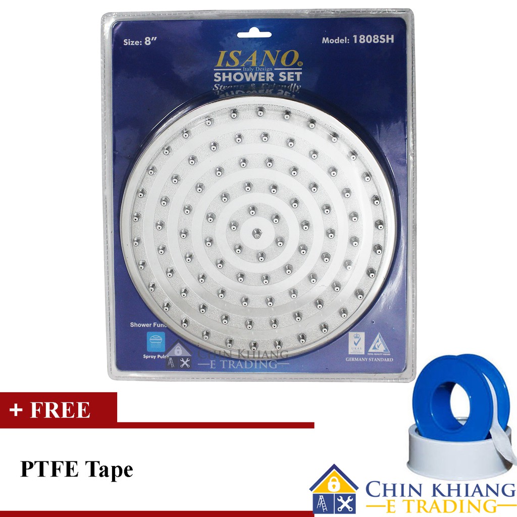 Isano 1808SH Premium 8 Inch Round Shower Head with Arm | Shopee Malaysia