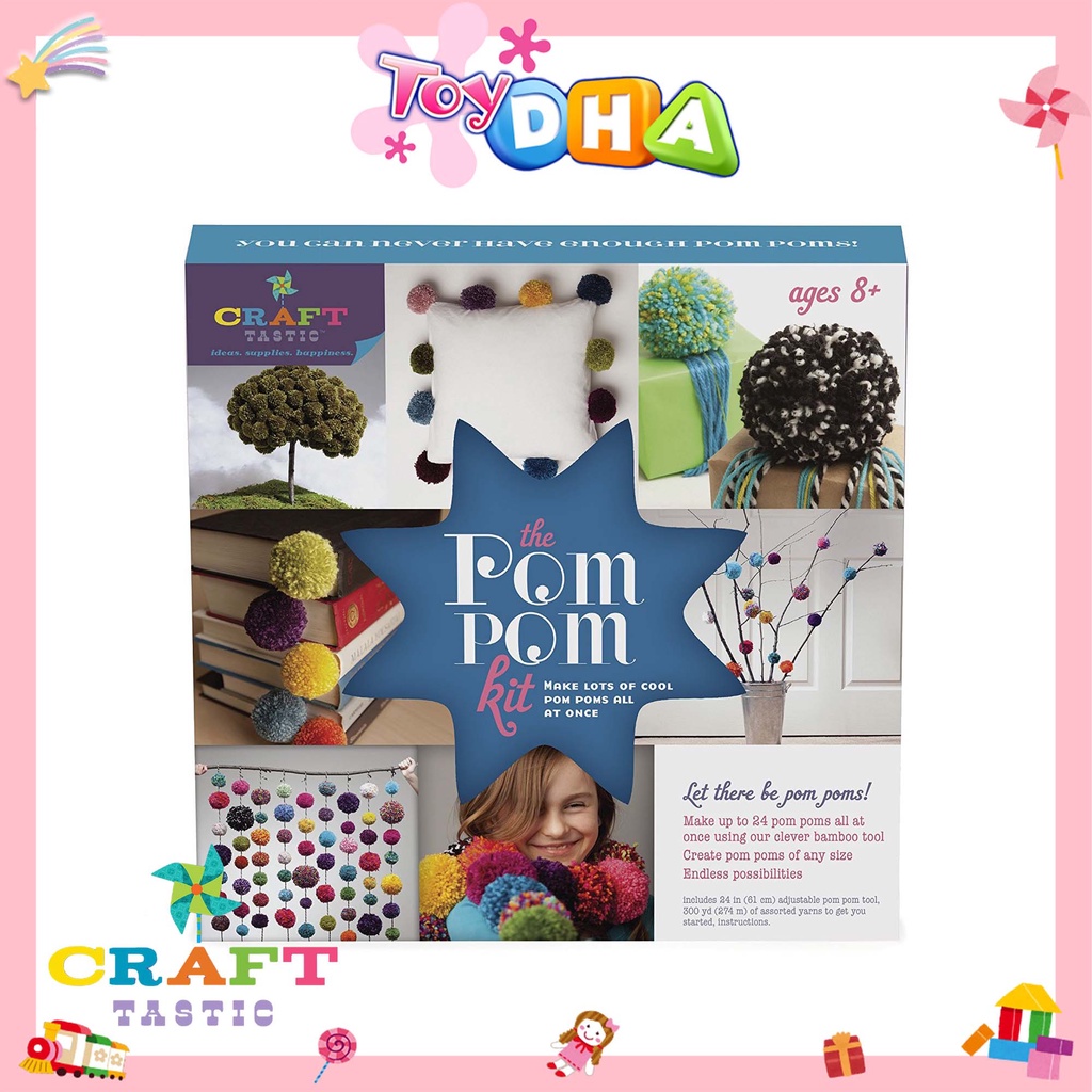 Craft Tastic Pom Pom Kit (CTE43) Children Art & Crafts DIY Handcraft ...