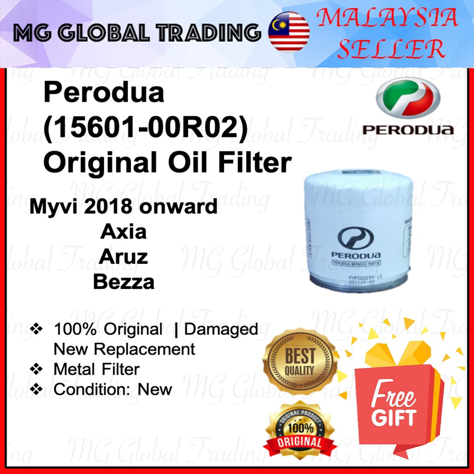 Perodua – Original Oil Filter (15601-00R02) New Myvi, Axia, Aruz, Bezza ...