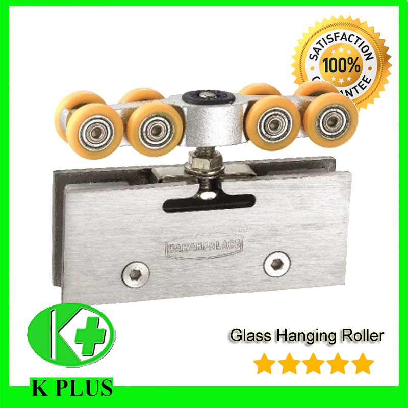 Glass door hanging roller 8 Wheel Hanging Rail Sliding Door clamp pintu ...