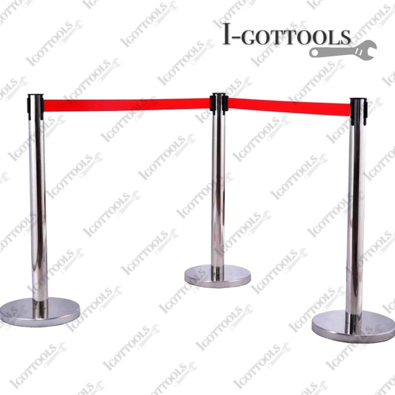 Retractable Belt Barrier Queue Posts Pole Crowd Control Stainless Steel ...