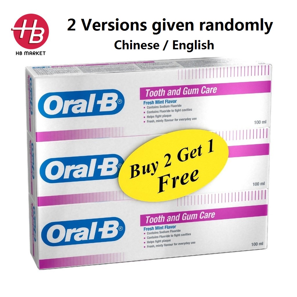 Oral-B Tooth And Gum Care Fresh Mint Toothpaste Triple Pack (100ml X 3 ...