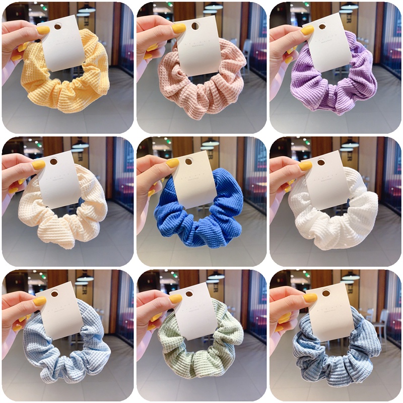 Solid Color Hair Band Cute Sweet Temperament Hair Tie hair rope ...