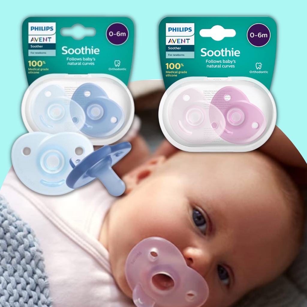 ORIGINAL SOOTHER PHILIPS AVENT CURVED SOOTHIE HEART 0-6M / PUTING BABY ...