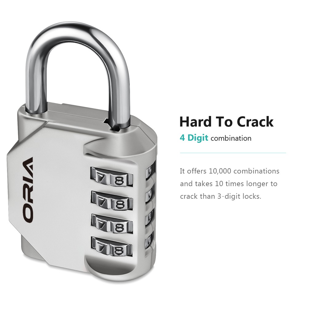 ORIA 4 Digit Combination Padlock Set for Sports Locker Cabinet and ...
