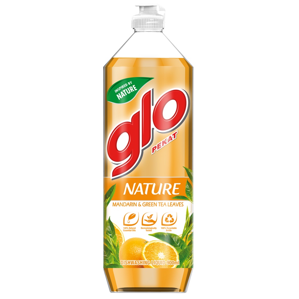 GLO 900ML NATURE MANDARIN & GREEN TEA LEAVES DISHWASHING LIQUID (BUNDLE ...