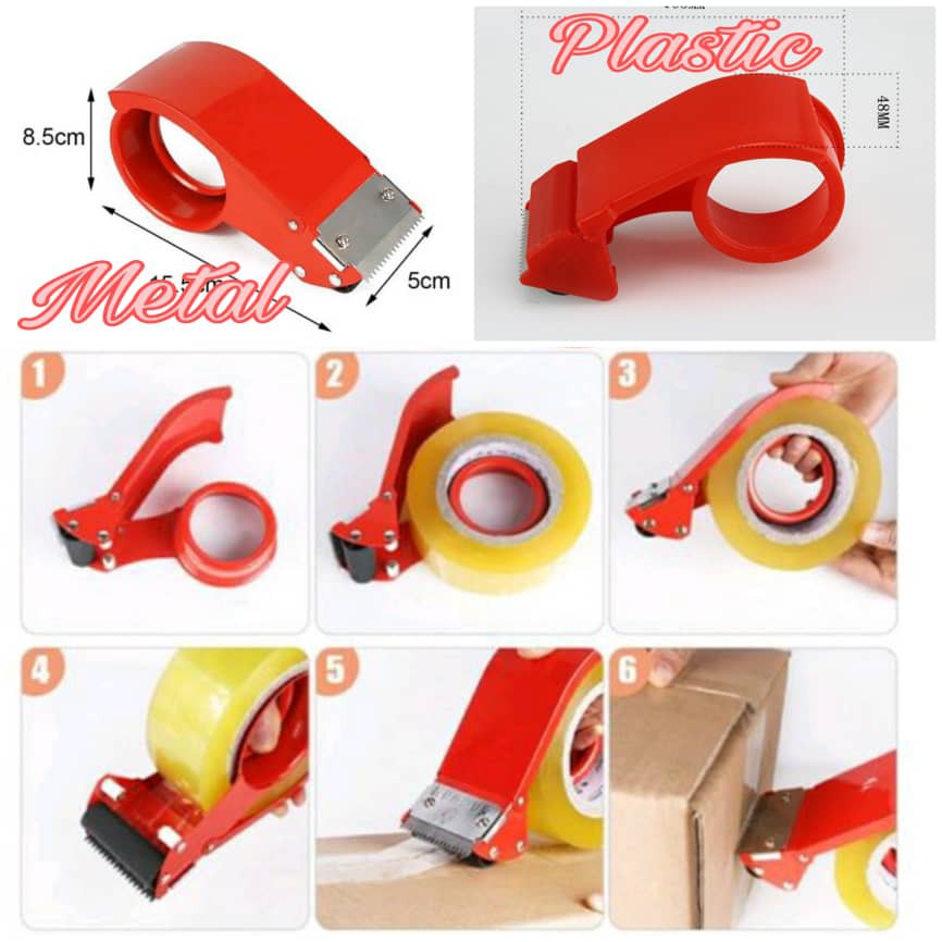 Metal Red / Plastic Red Tape Dispenser 48mm (2") OPP Hand Box Packaging ...