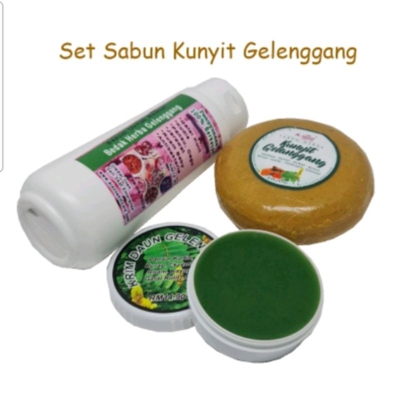 Super Sabun Kunyit Gelenggang Krim dan Bedak Herba powder atasi gatal ...