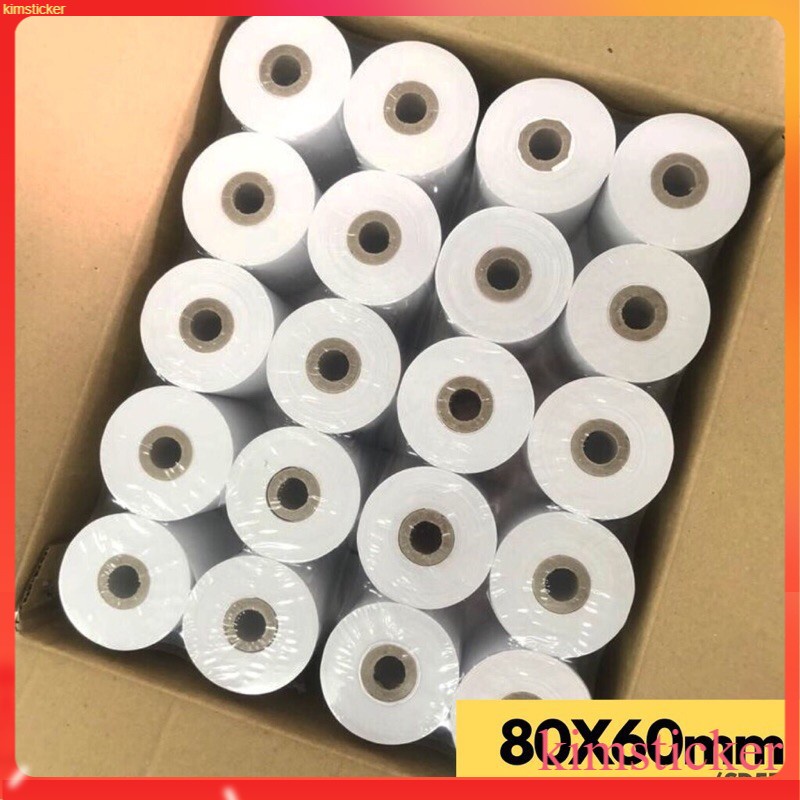 Kertas Thermal Roll 80mm x 60mm / Thermal Paper Roll POS Receipt 80x60 ...