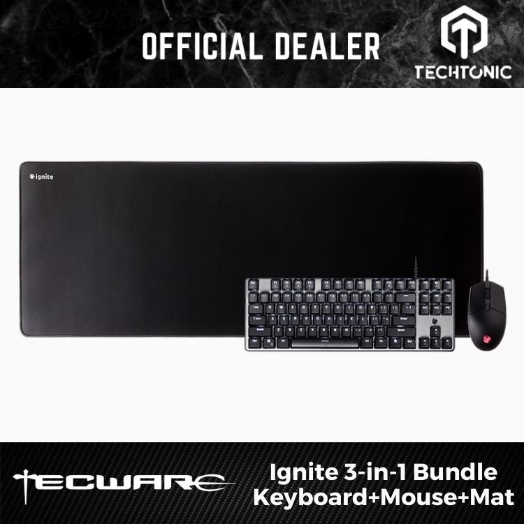 Tecware Ignite 3 in 1 Gaming Keyboard + Mouse + Mouse Mat Bundle ...