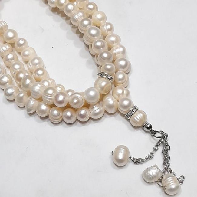 Original Shiny Natural pearl Prayer Beads original pearl 99 Grains 8mm ...
