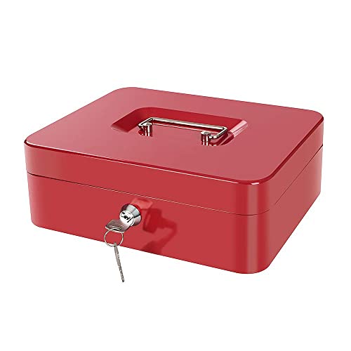 fivestar2u Metal Petty Cash Box 6"/8"/10"/12" With Key Lockable Metal ...