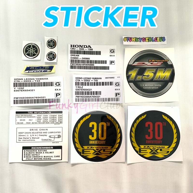 STICKER TIMBUL EPOXY LOGO YAMAHA HONDA 1.5M 30 ANNIVERSARY CHAIN CASE ...