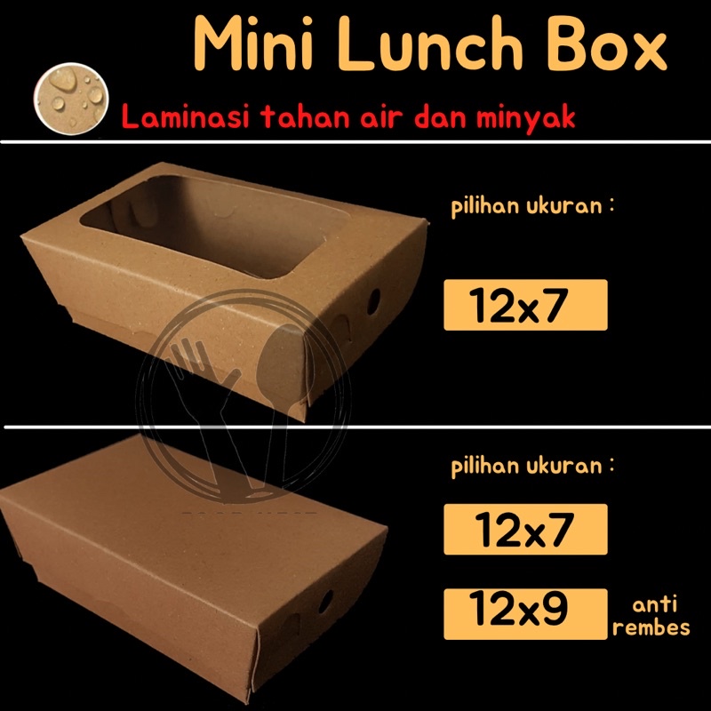 Lunch BOX SIZE S 290gsm PAPER LUNCH BOX KRAFT PAPER BOX FOOD DUS DIMSUM ...