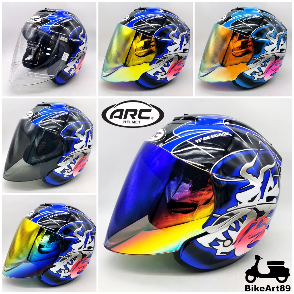 ARC DRAGON BLUE HELMET RITZ OPEN FACE NAGA YF-2 NAGA Accessories MOTOR ...